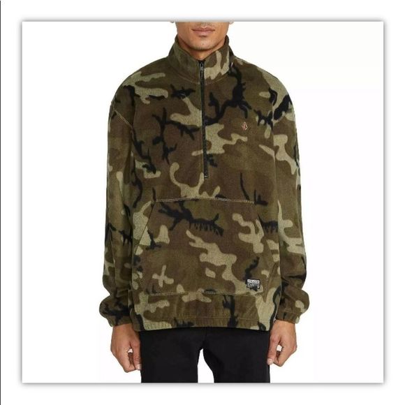 Volcom | Jackets & Coats | Volcom Quarter Zip Camo Fleece Pullover M 97 ...